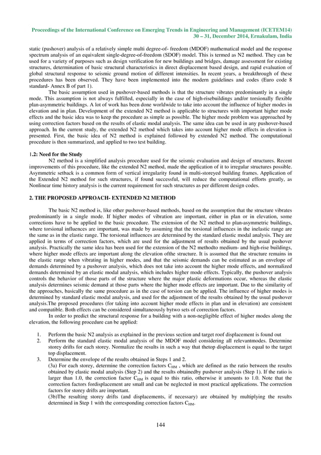 Application of extended n2 method to reinforced concrete frames with ...