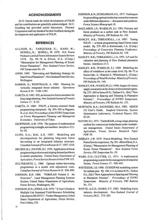 Application of folpi a linear programming estate modelling system for forest management planning ...
