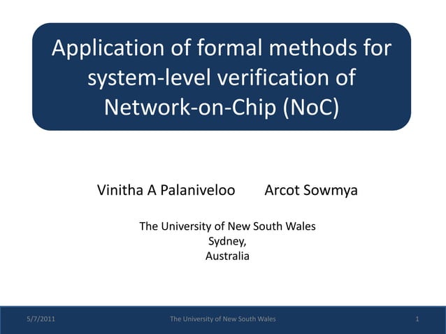 Application Of Formal Methods For System Level Verification Of Final Ppt