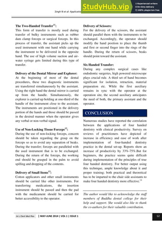 Application Of Four-Handed Dentistry In Clinical Practice A Review | PDF