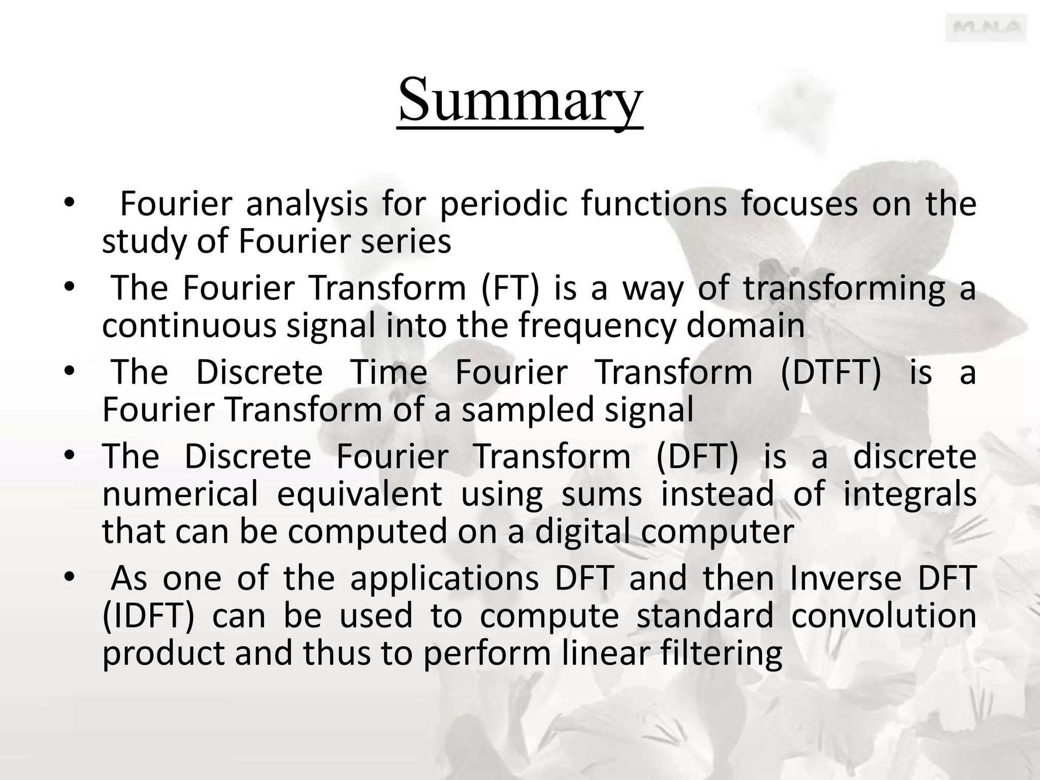 Application of fourier series | PPTX