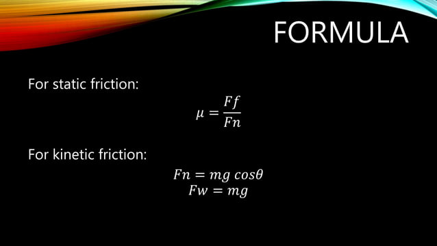 Application of friction | PPTX | Physics | Science