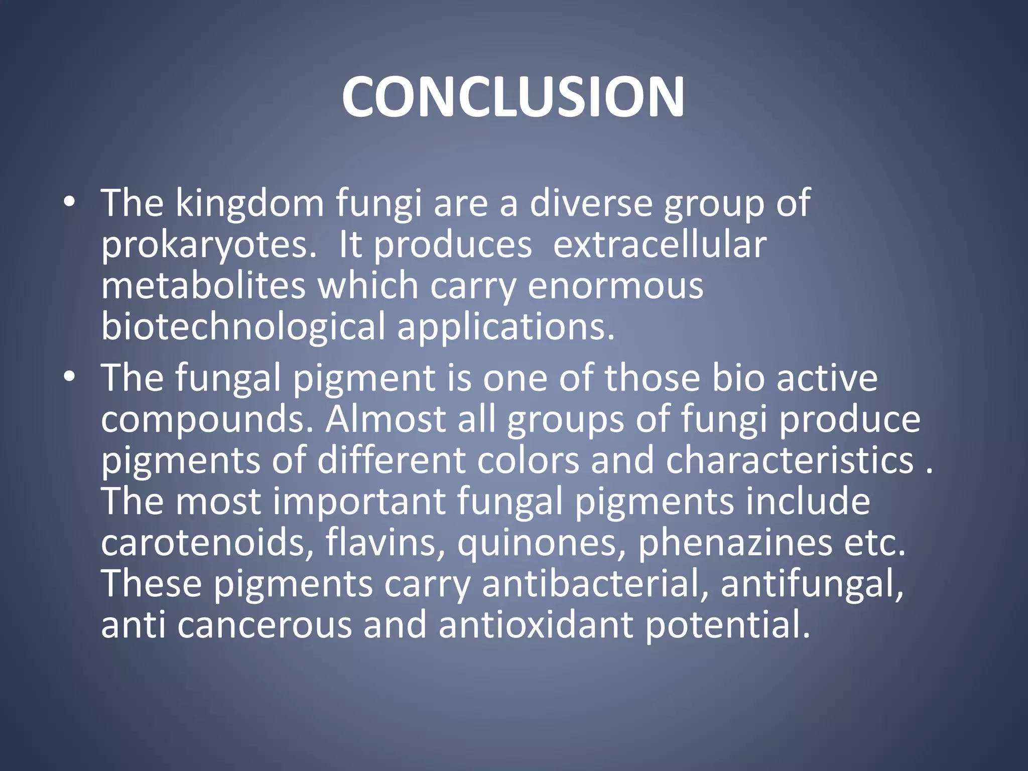 Application of fungal pigments in food industry | PPTX