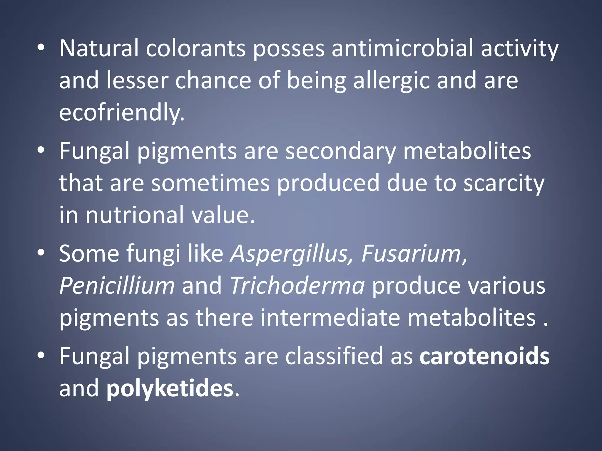 Application of fungal pigments in food industry | PPTX