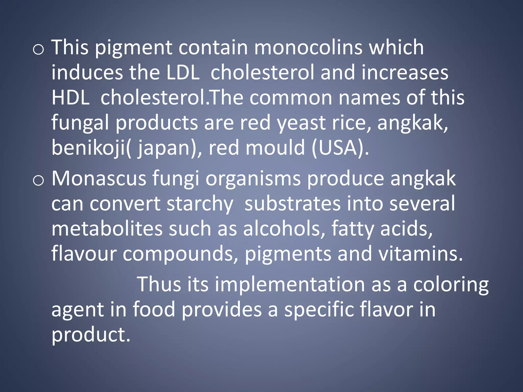 Application of fungal pigments in food industry | PPTX