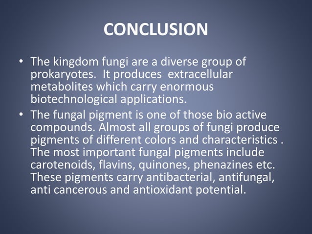 Application of fungal pigments in food industry | PPTX | Chemistry ...
