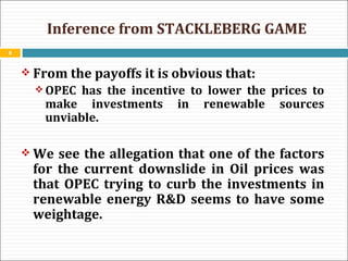 Application of Game Theory - OPEC Dynamics | PPT