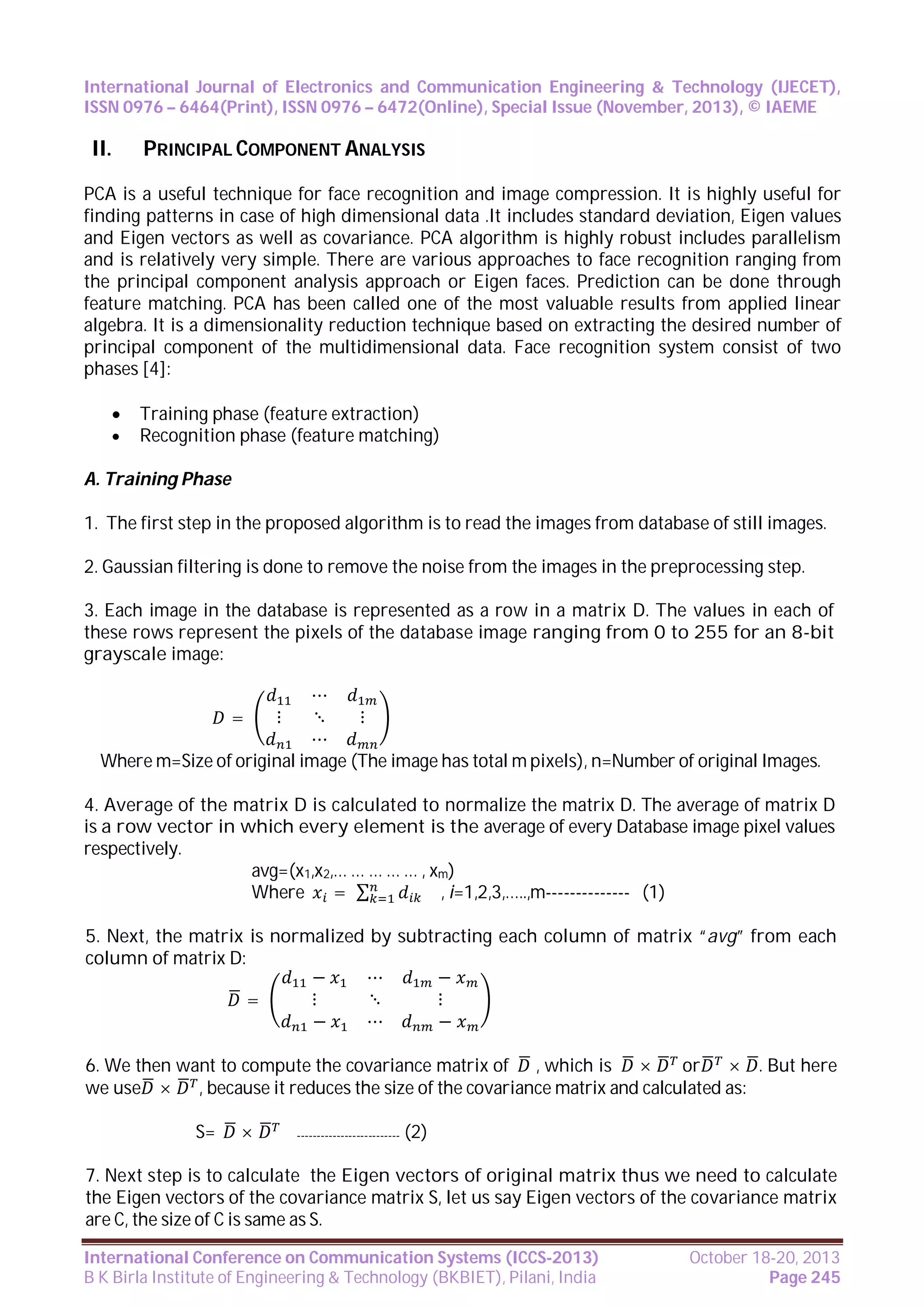 Application of gaussian filter with principal component analysis | PDF