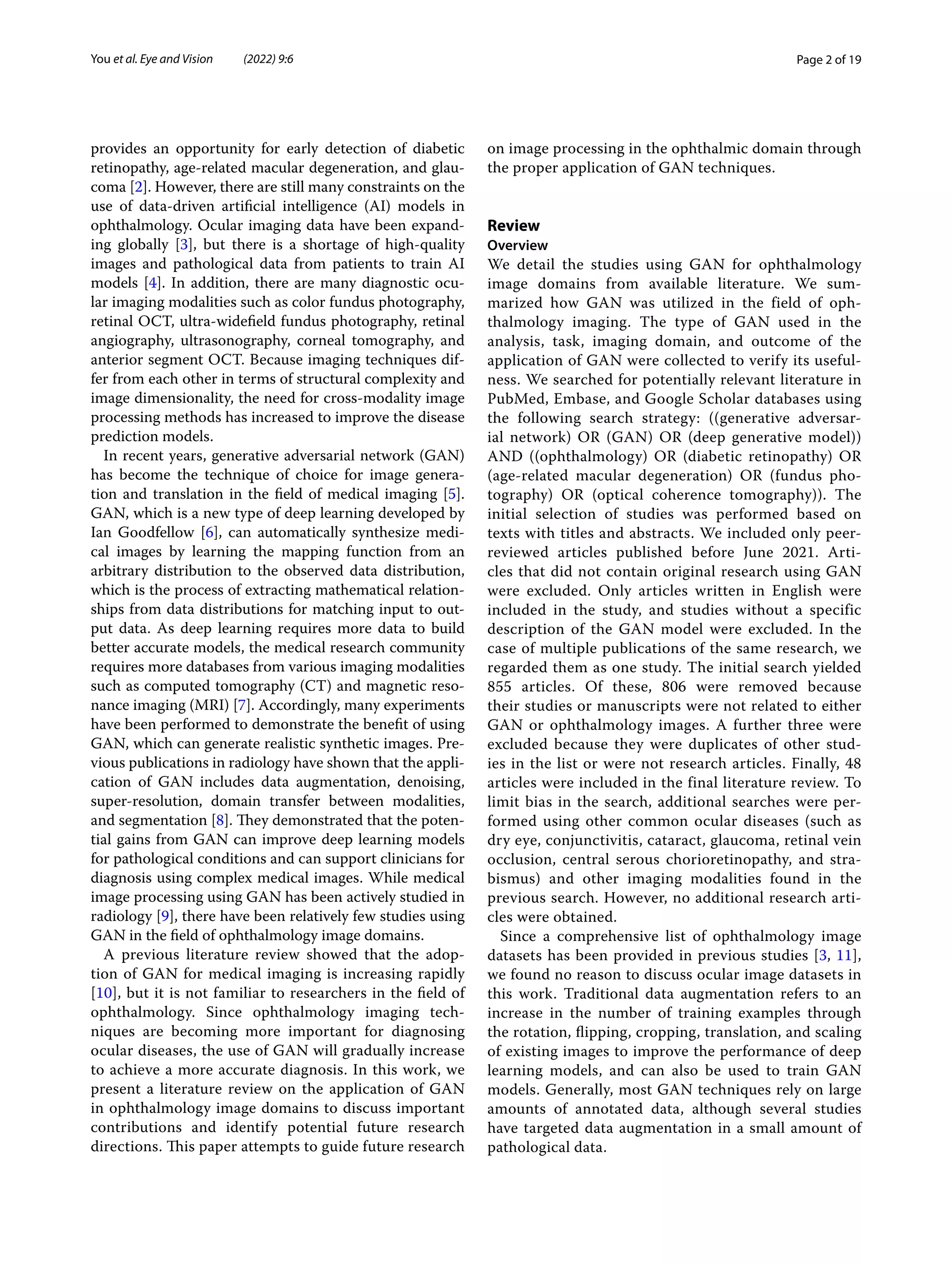 Application of generative adversarial networks (GAN) for ophthalmology image domains - a survey.pdf