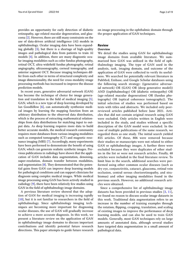 Application of generative adversarial networks (GAN) for ophthalmology image domains - a survey.pdf