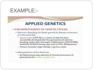 Application of genetic in aquaculture | PPTX