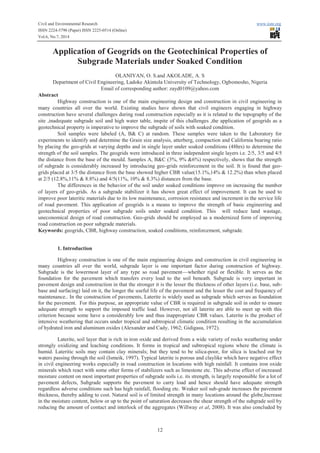 Application of geogrids on the geotechinical properties of | PDF