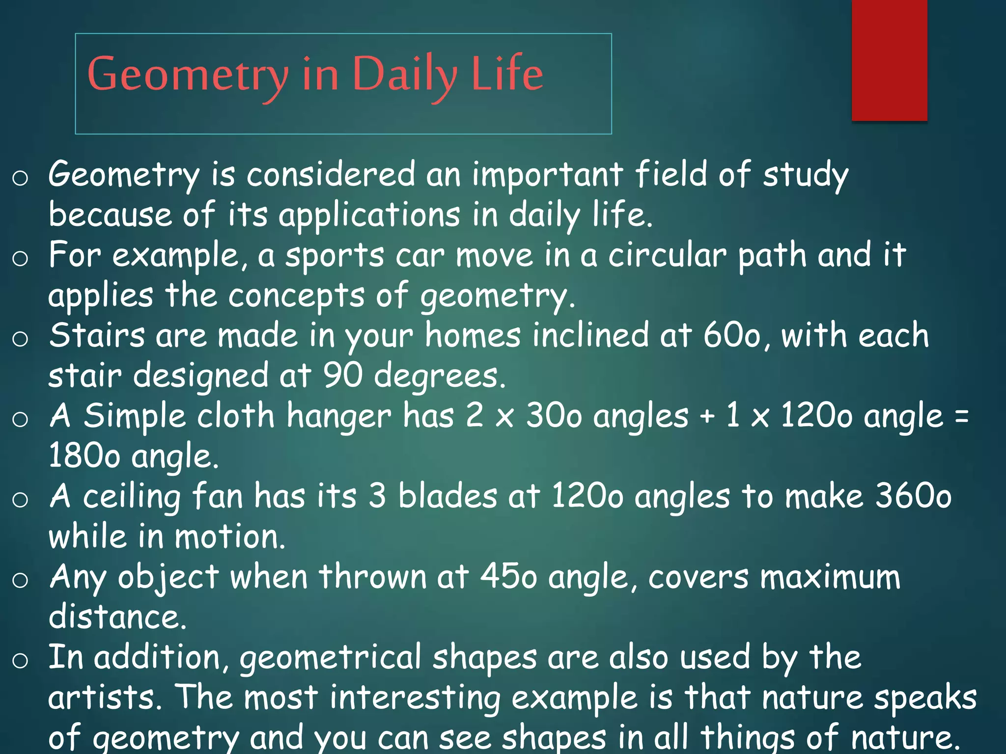 Application of geometry in real life | PPTX