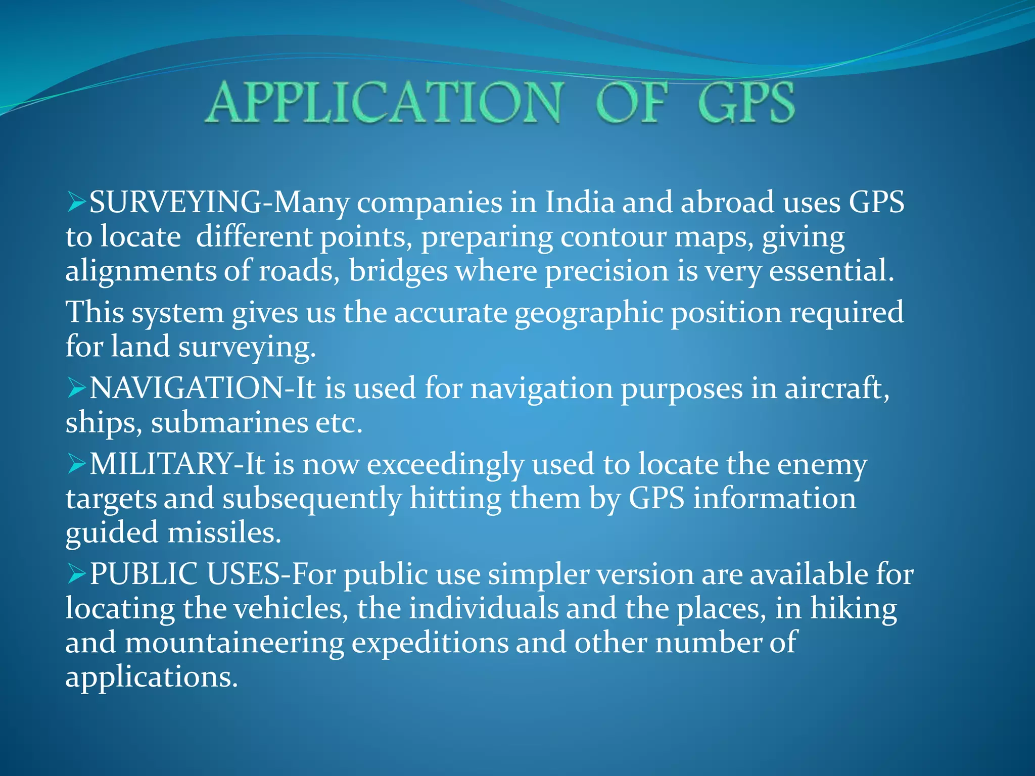 Application of gis and gps in civil engineering | PPTX