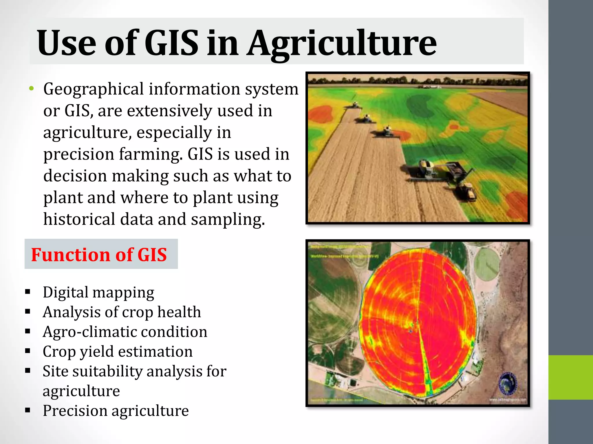 Application of GIS in agriculture | PPTX