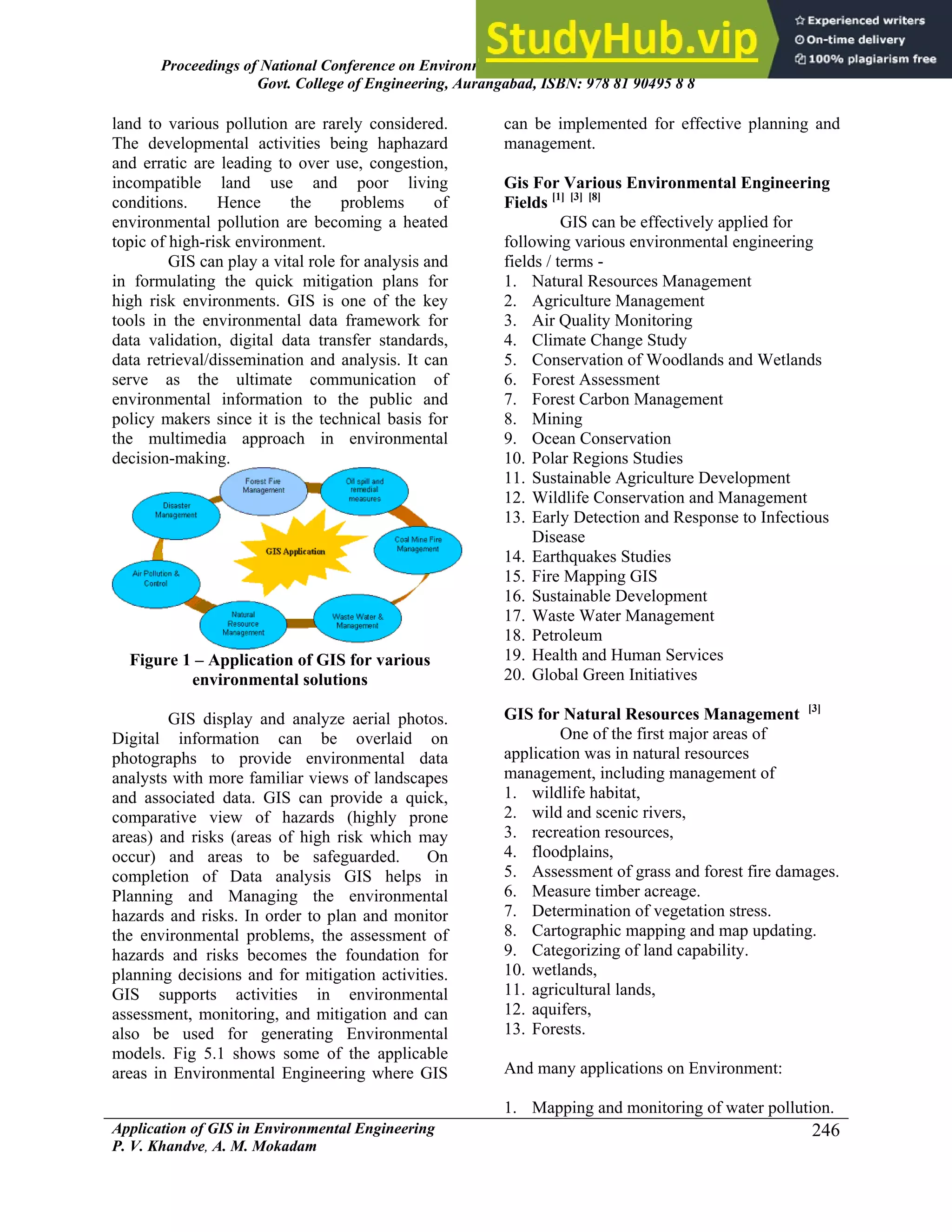 Application Of GIS In Environmental Engineering | PDF