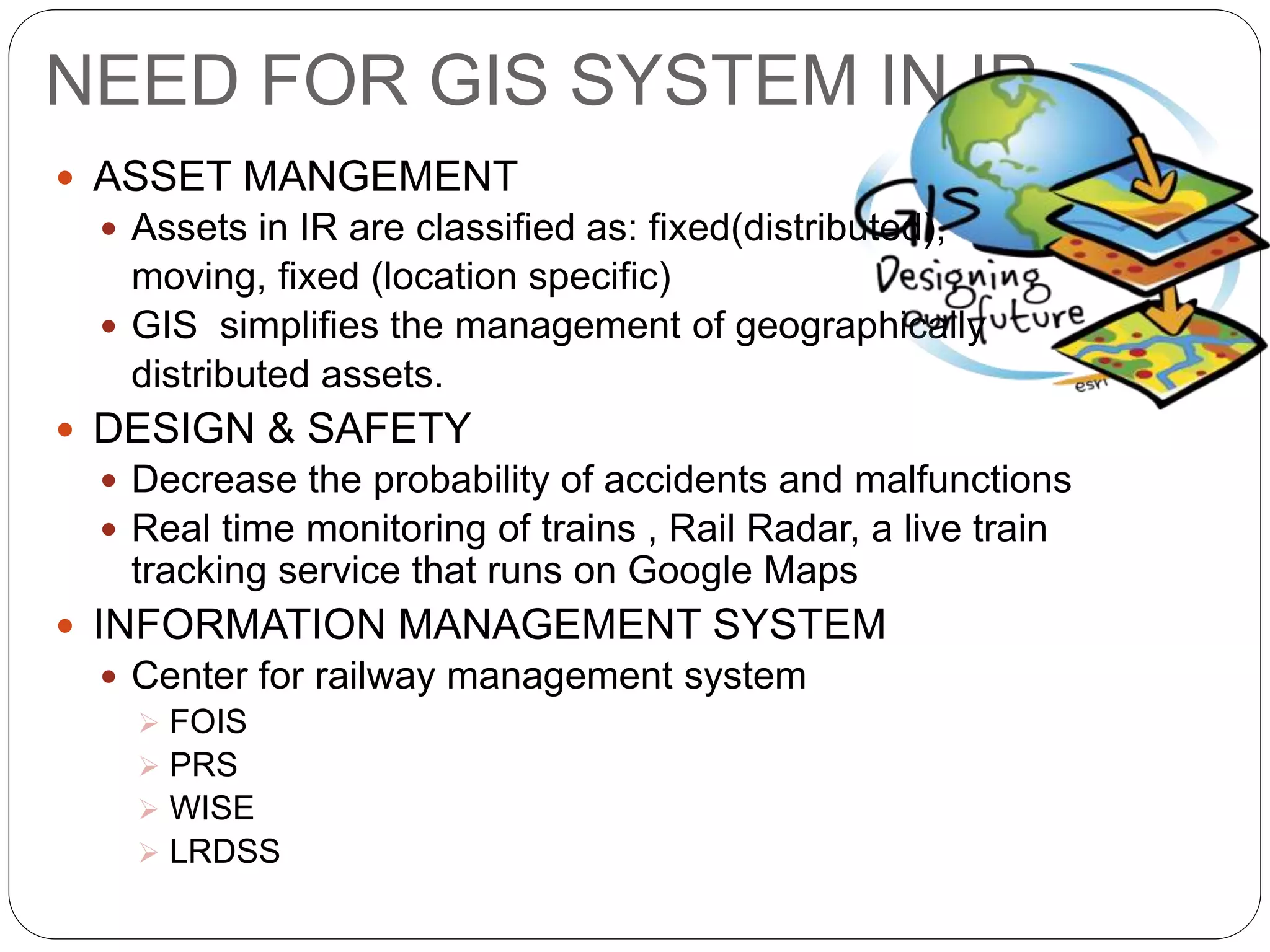Application of gis in indian railways | PPTX