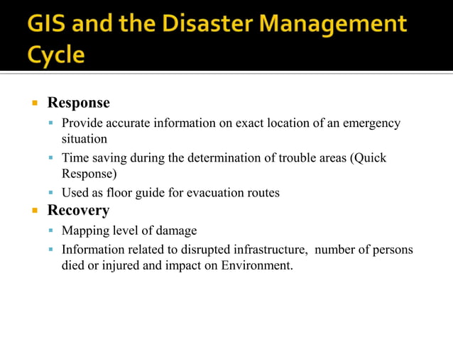 Application of gis in natural disaster management | PPTX | Geography ...