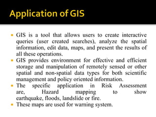 Application of gis in natural disaster management | PPTX