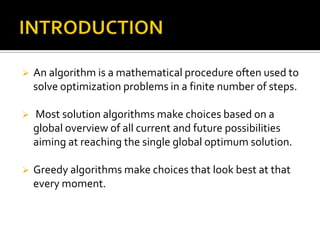 Application of greedy method | PPTX