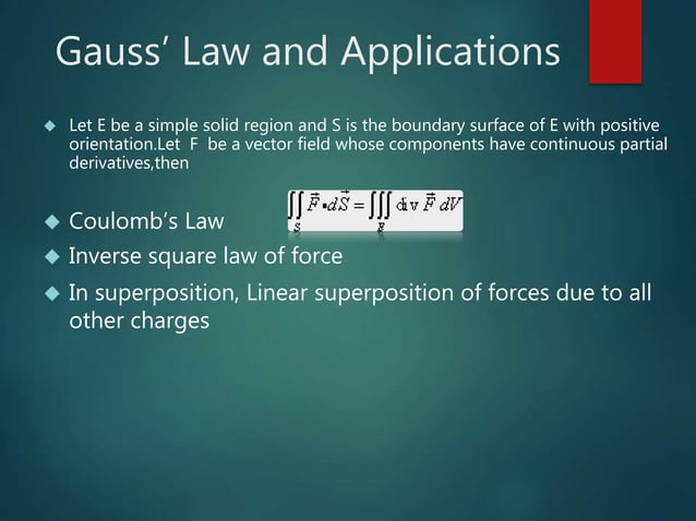 Application of Gauss,Green and Stokes Theorem | PPT