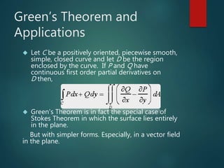 Application of Gauss,Green and Stokes Theorem | PPT