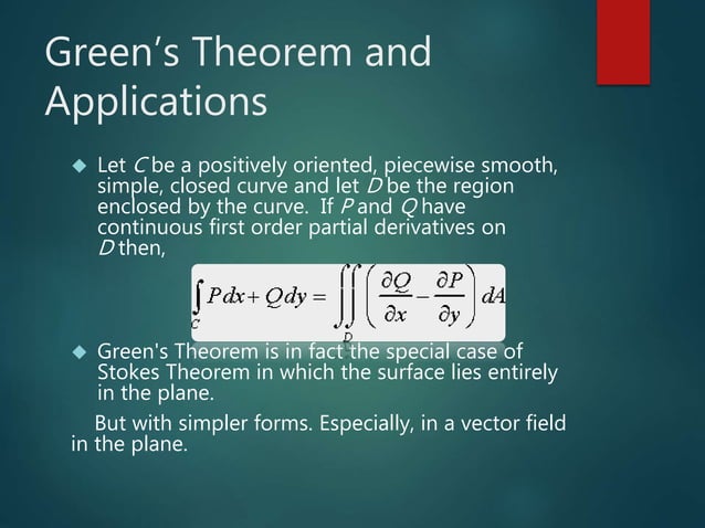 Application of Gauss,Green and Stokes Theorem | PPT
