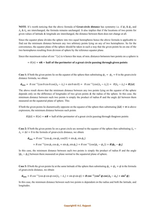 Derivation of great-circle distance formula using of HCR's Inverse ...