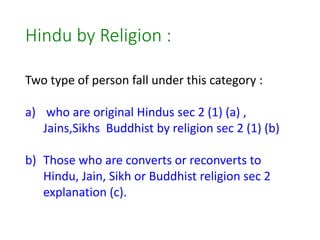 Application of Hindu Law | PPTX