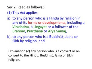 Application of Hindu Law | PPTX