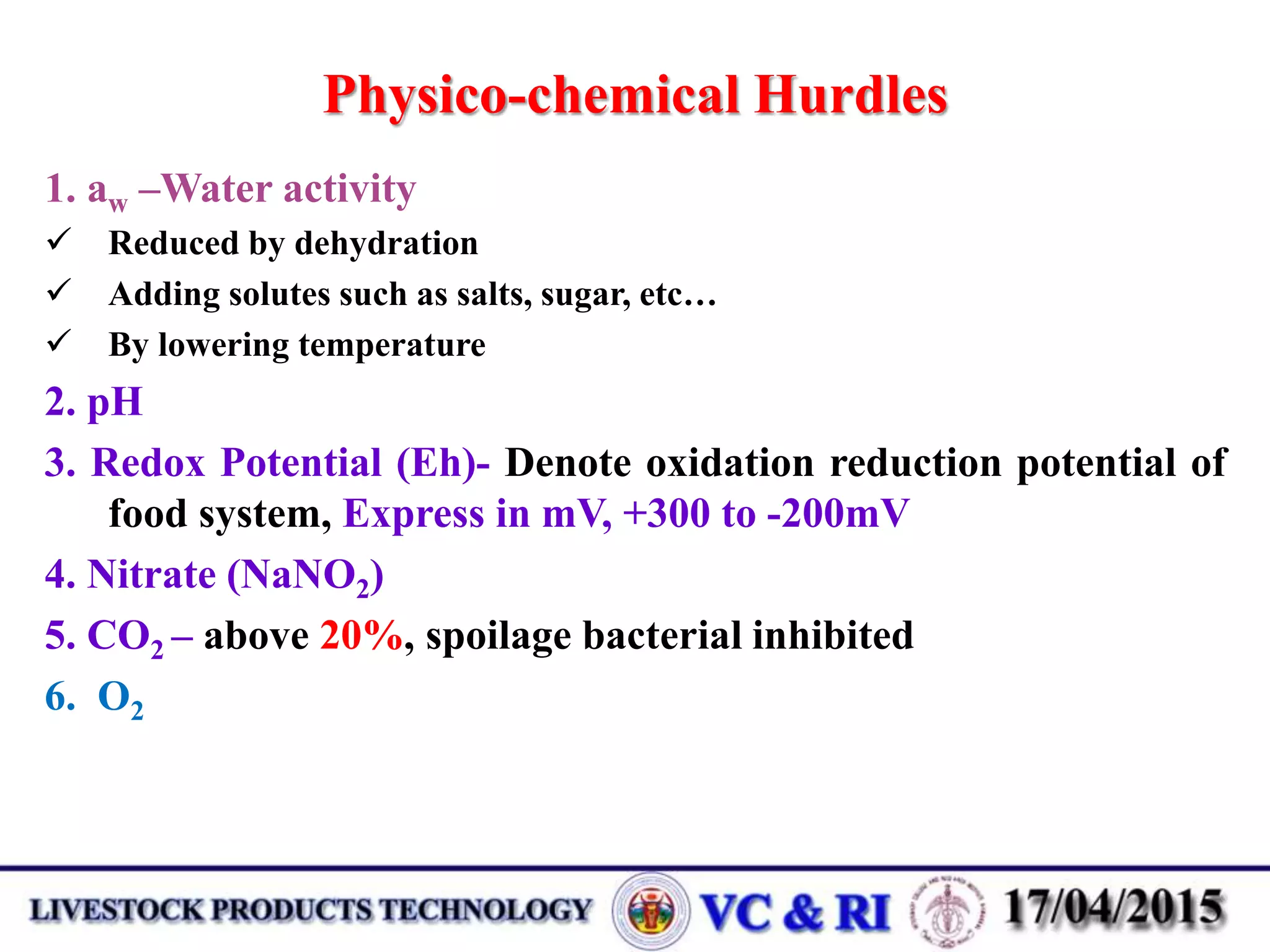 Application of hurdle technology in poultry meat processing ...