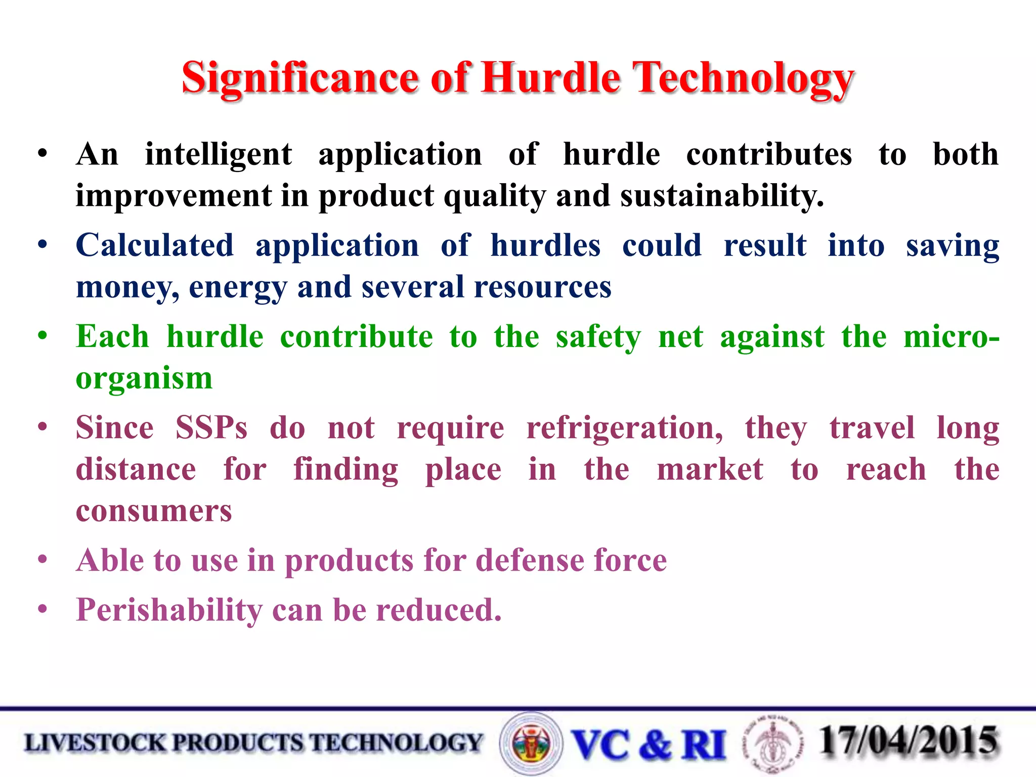 Application of hurdle technology in poultry meat processing ...