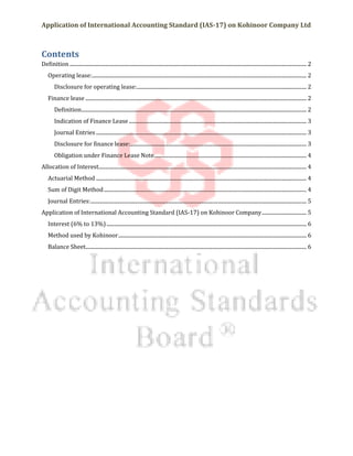 Application of IAS 17 on Kohinoor Company ltd | PDF | Stocks and Bonds ...