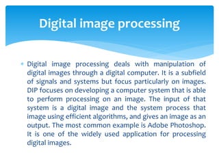 Application of image processing | PPTX
