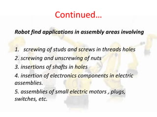 Application of industrial robotics | PPTX