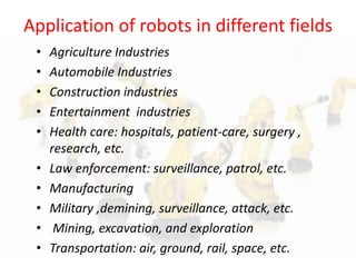 Application of industrial robotics | PPTX