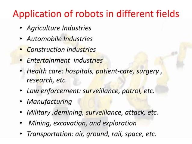 Application of industrial robotics | PPTX