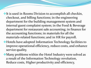 Application of information technology in hotel management | PPTX