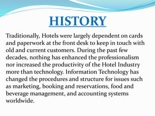 Application of information technology in hotel management | PPTX