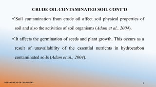 APPLICATION OF INORGANIC MATERIALS IN THE REMEDIATION OF CRUDE OIL ...
