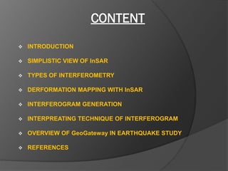 Application of InSAR in finding Earthquake Studies | PDF