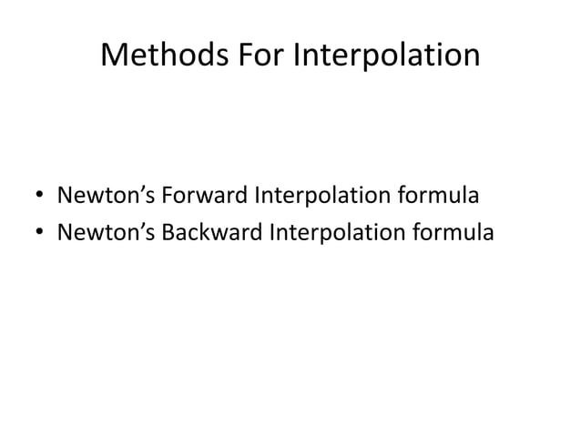 Application of interpolation and finite difference | PPTX