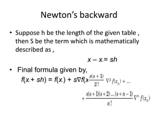 Application of interpolation and finite difference | PPTX