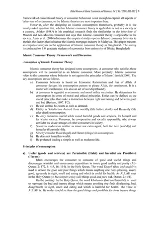 Application of Islamic Consumer Theory: An Empirical Analysis in the ...