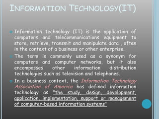 Application of IT in engineering | PPTX