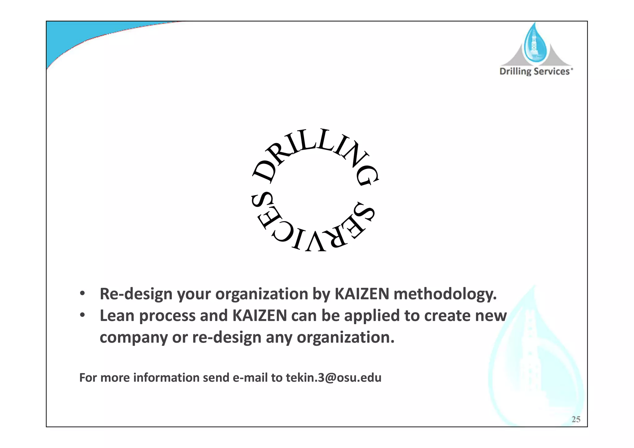 Application of lean kaizen to drilling services department in design ...