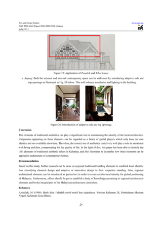 Application of kelantan traditional aesthetic values into the ...
