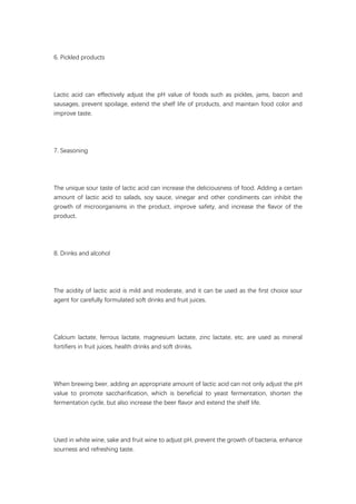 Application of lactic acid | PDF