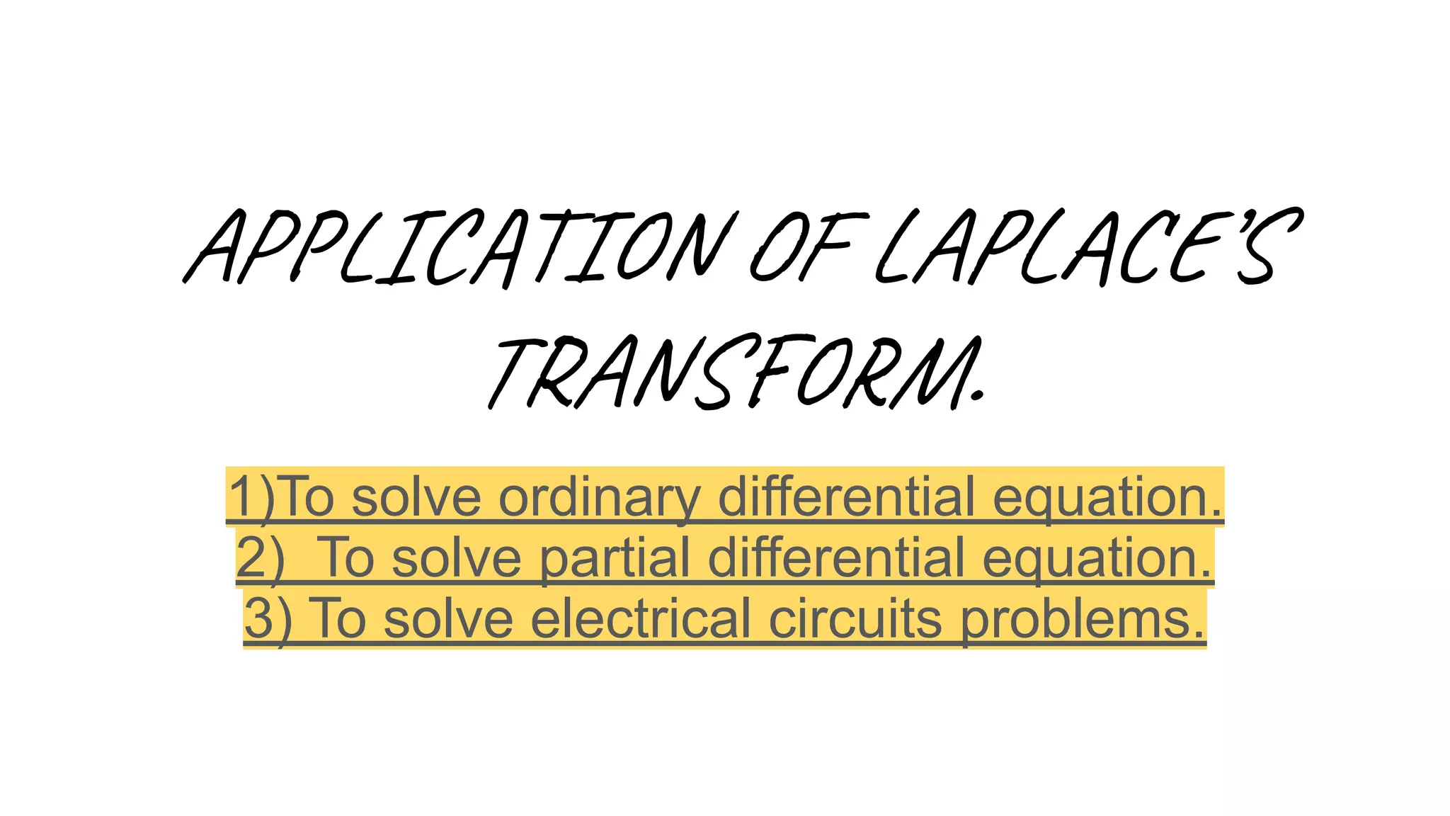 Application of laplace transform | PPT