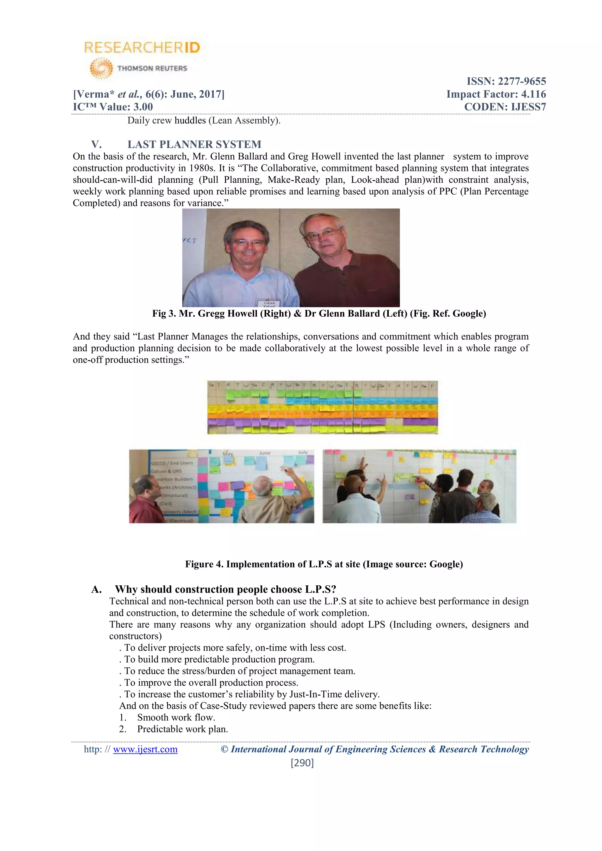 Application of last planner system | PDF